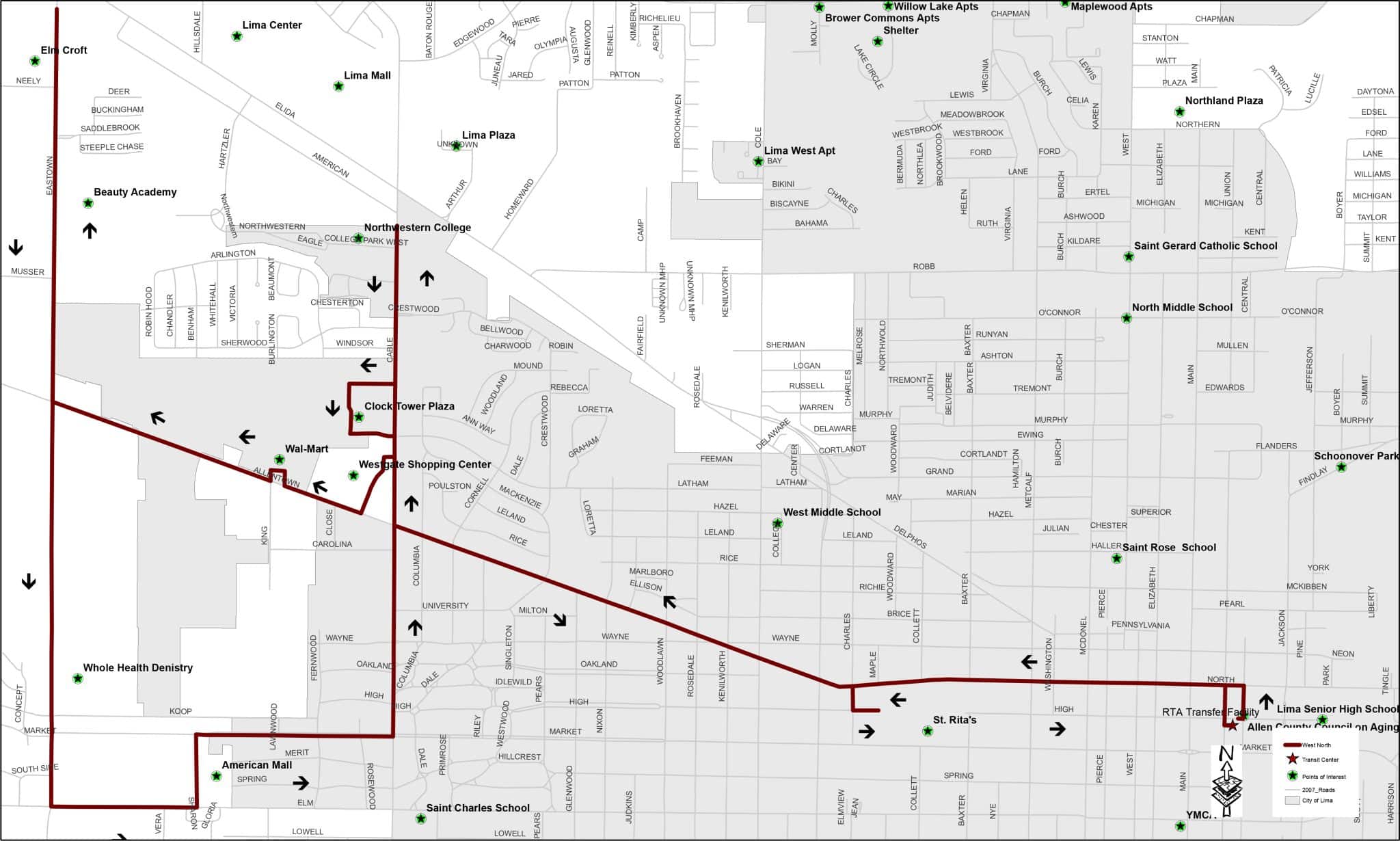 Route 6 – West North - Allen County RTA